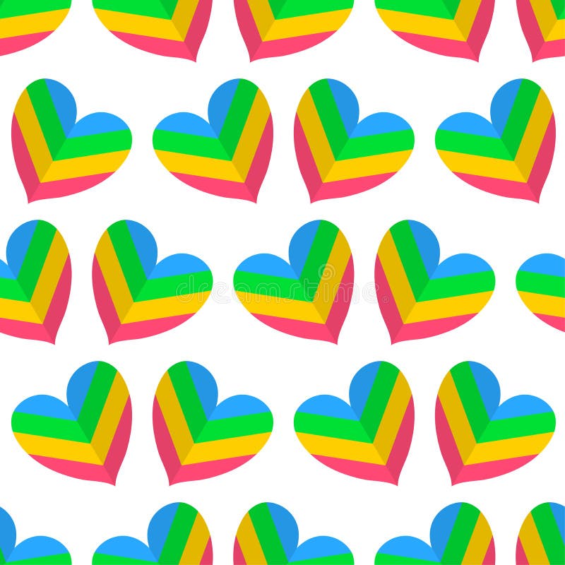 Rainbow Valentine Love Seamless Pattern Textile Print. Repeat Pattern ...