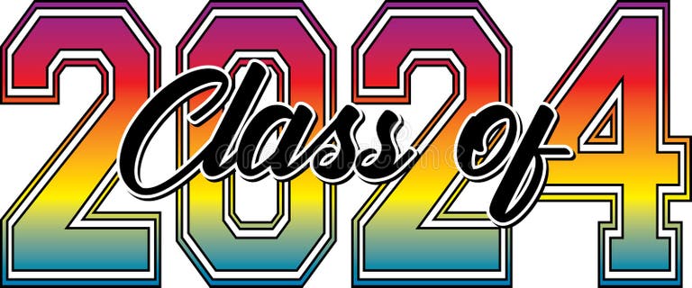 Rainbow 2024 Varsity Letters Stock Illustration - Illustration of ...