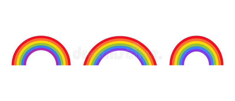 Rainbow Vector Icons Set. Weather Logo and Peace Symbol Stock Vector ...