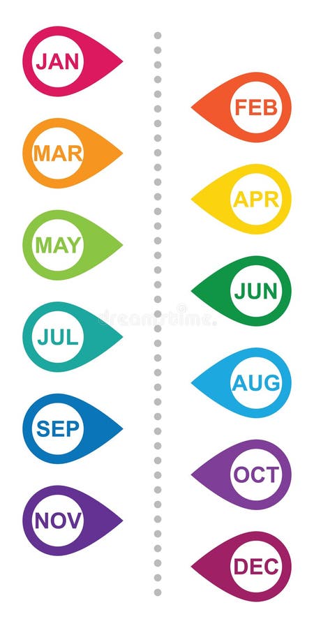 Arrow Monthly Timeline Stock Illustrations – 26 Arrow Monthly Timeline ...