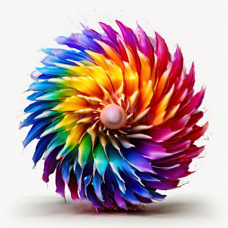 Rainbow Vertical Shells Large Spherical Fireworks that Stock Photo ...