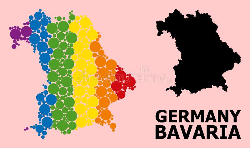 German Map with LGBT Flag, 3D Stock Illustration - Illustration of ...