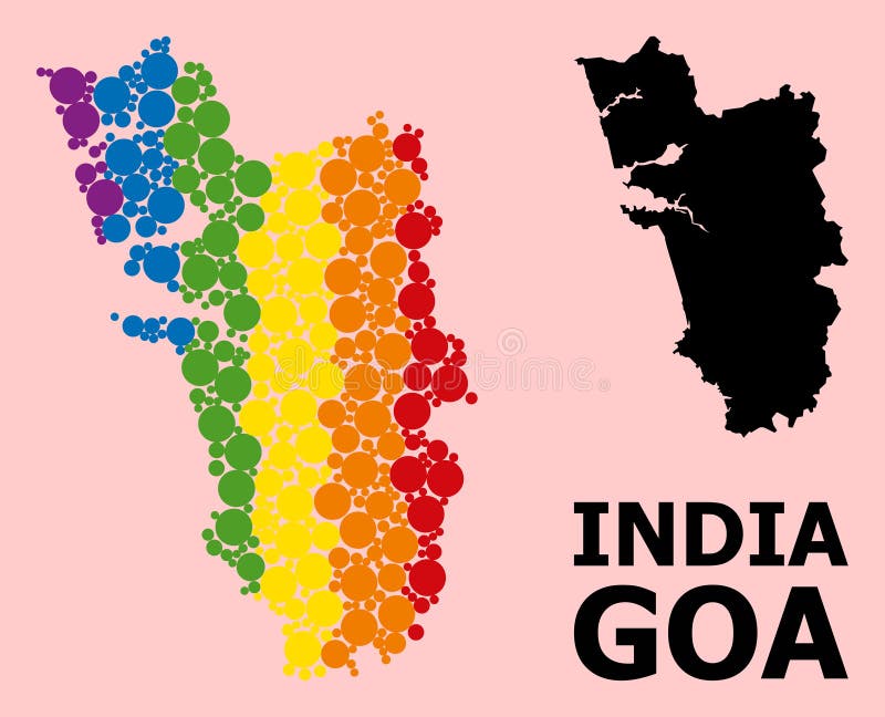 Rainbow Collage Map of Goa State for LGBT Stock Vector - Illustration ...