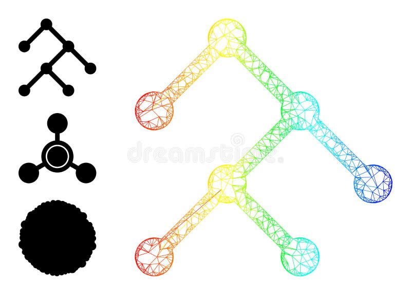 Spectral Gradient Irregular Mesh Binary Structure Icon Stock Vector - Illustration of icon ...