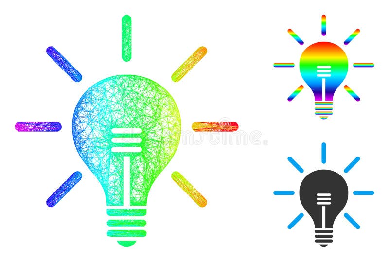 Spectral Linear Gradient Light Bulb Icon Stock Vector - Illustration of ...
