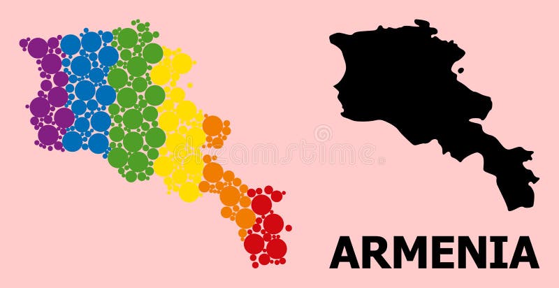 Rainbow Mosaic Map of Armenia for LGBT Stock Vector - Illustration of ...