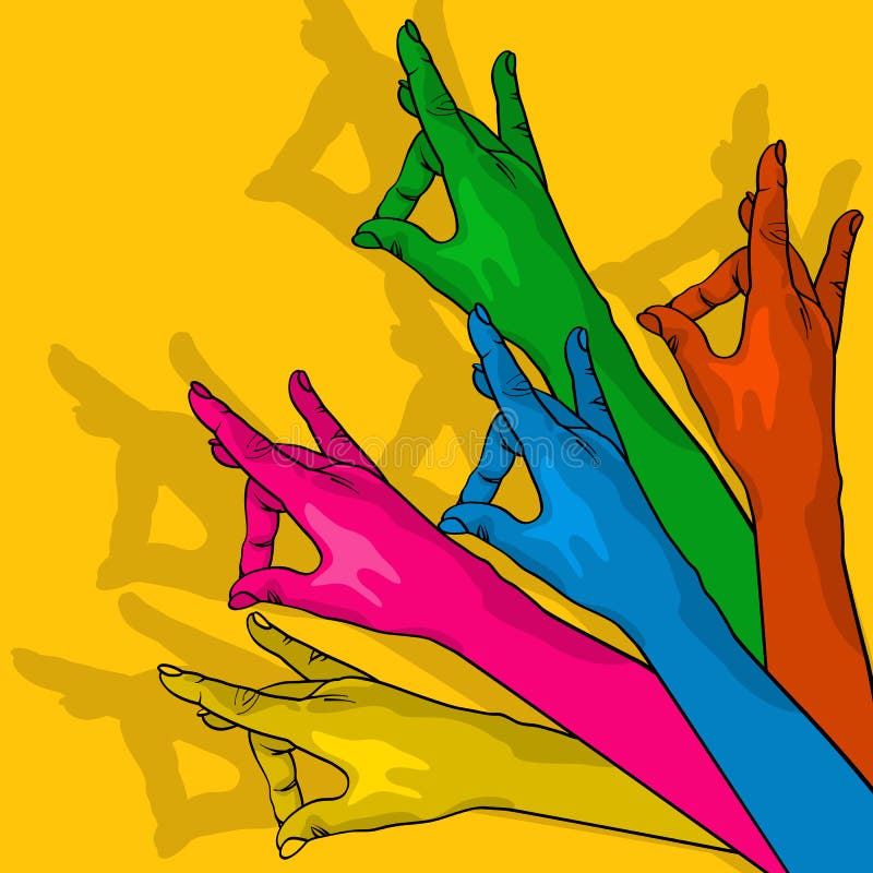 Rainbow victory stock vector. Illustration of gesture - 28503470