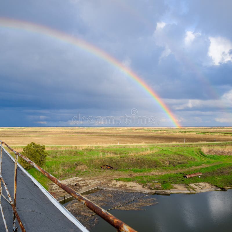 Rainbow, View from the Roof Stock Image - Image of cloud, character ...