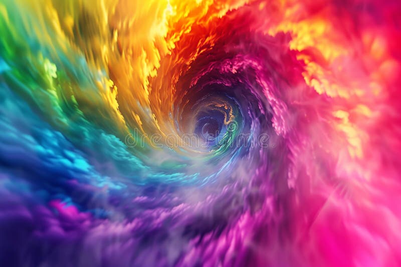 Rainbow Vortex of Clouds stock illustration. Illustration of dream ...