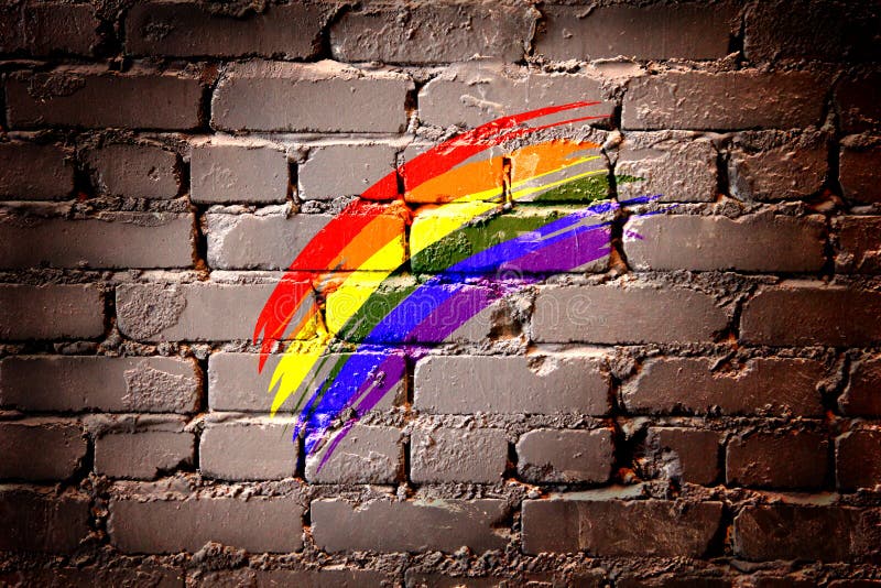 Rainbow on wall three stock image. Image of tolerance - 124531227