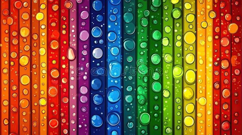 Rainbow Water Droplets Background Texture Stock Image - Image of bright ...