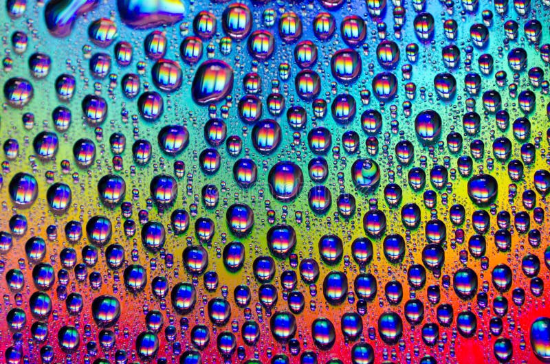 Rainbow Water Droplets Macro Background Stock Photo - Image of rainbow ...