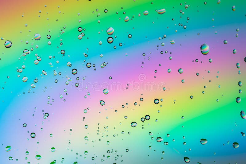 Rainbow water drops stock image. Image of closeup, pattern - 84609223