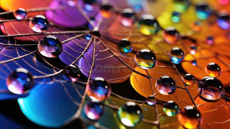 Rainbow water drops stock illustration. Illustration of lens - 373448076