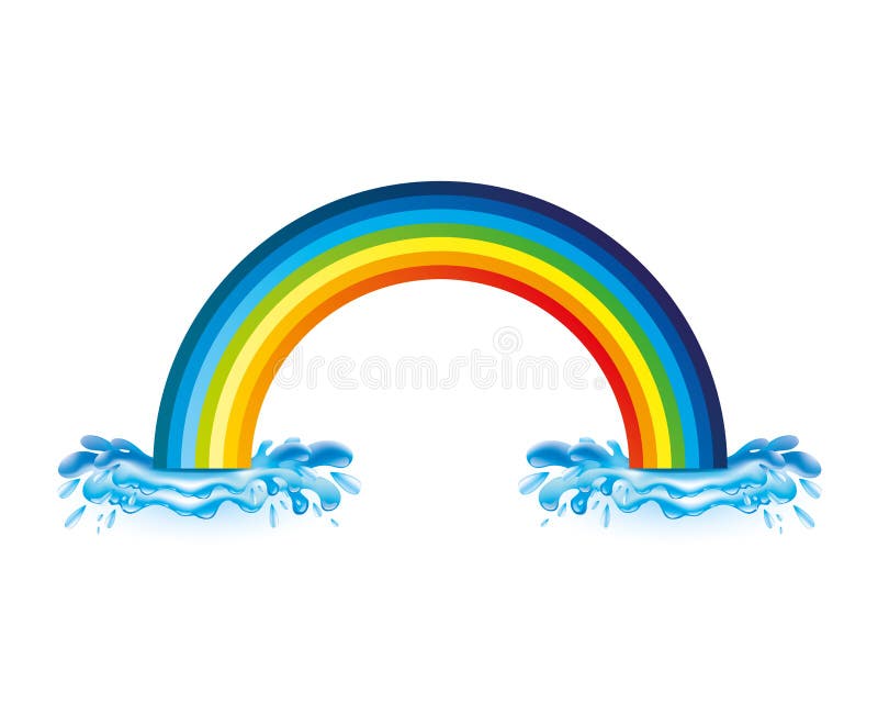 Rainbow and water splash. stock vector. Illustration of concept - 39721570