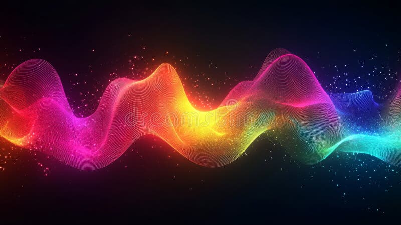 Rainbow Wave Abstract Digital Art Design Stock Illustration ...