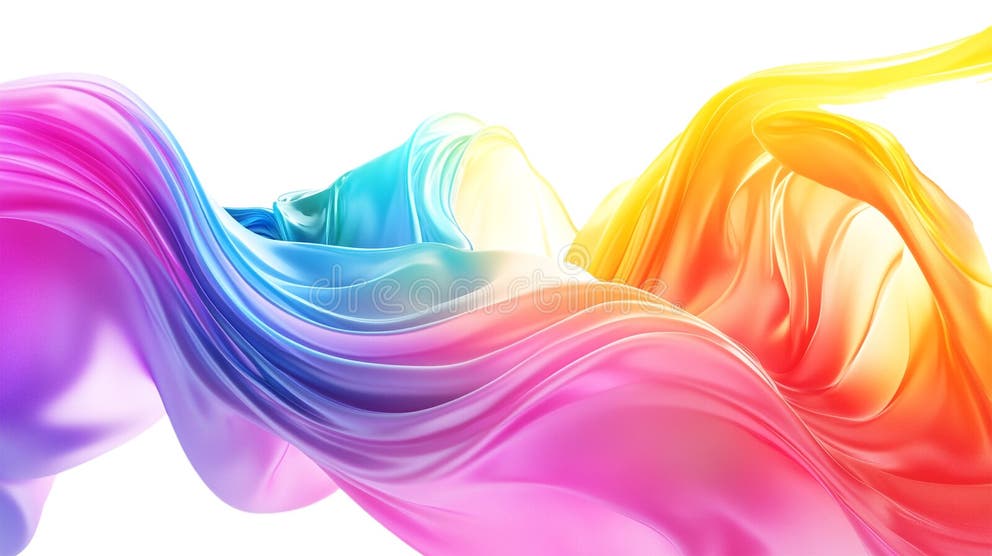 Rainbow Wave Abstract Frame Background Against Transparent Background ...