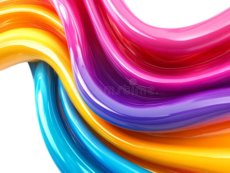 Rainbow Wave Abstract Frame Background Against Transparent Dynamic ...