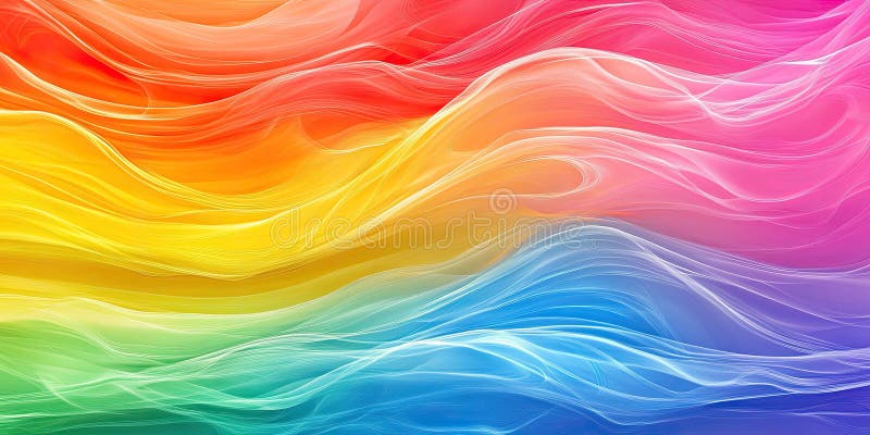 Rainbow Wave: a Dynamic Abstract of Flowing Colors, Evoking Energy and ...