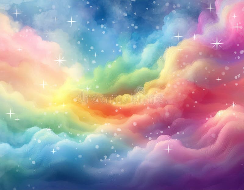 Rainbow Wave Pastel Light Shine Galaxy Background Stock Illustration ...