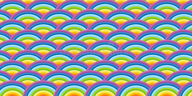 Rainbow Wave Pattern Background. Multicolored Striped Curved Wallpaper ...
