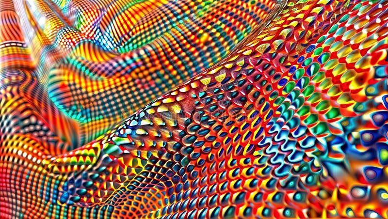 Rainbow Wave Pattern: Vibrant & Mesmerizing Overlapping Waves, Dots ...