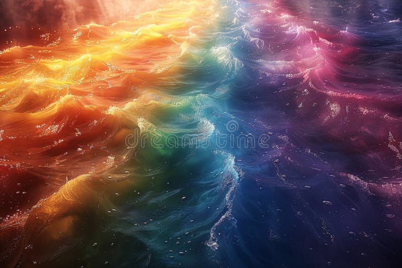 Rainbow Waves Flowing with Natural Harmony Stock Illustration ...