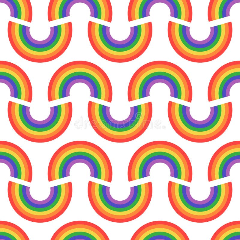 Rainbow Waves LGBT Seamless Pattern Vector Illustration Stock Vector - Illustration of symbol ...