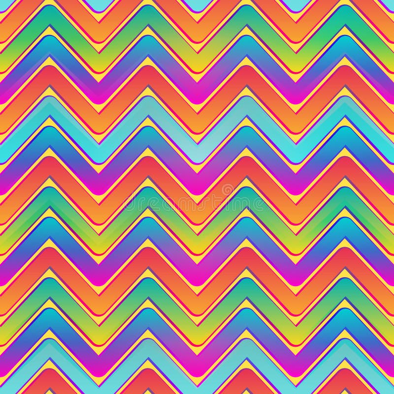 Rainbow Waves Seamless Pattern Stock Vector - Illustration of blue ...