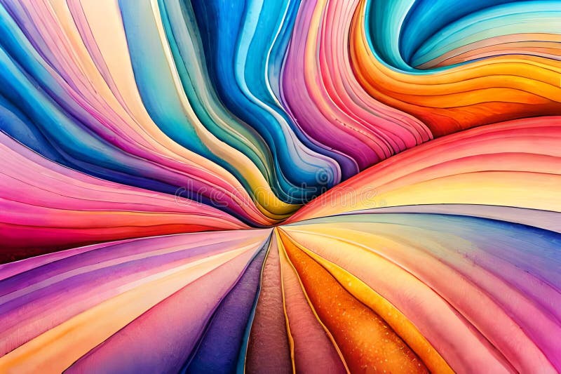 Rainbow Waves Texture. Ai Generated Stock Illustration - Illustration ...