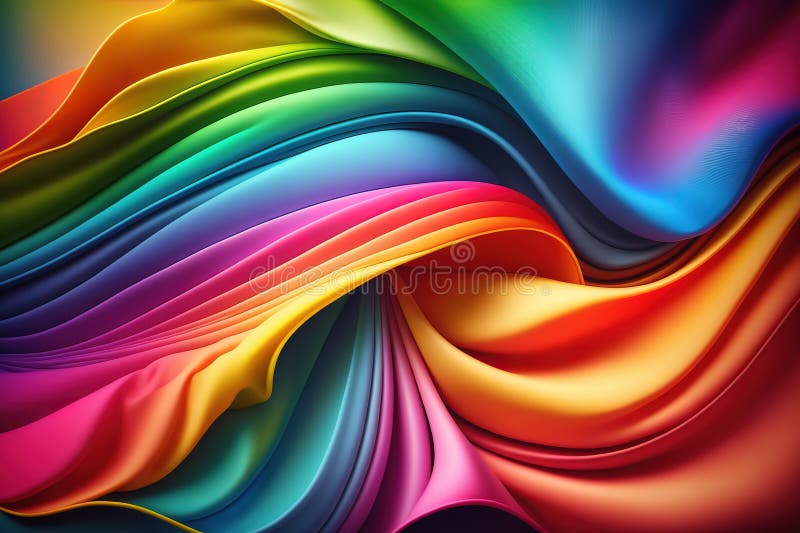 Rainbow Wavy Satin Background Stock Illustration - Illustration of ...