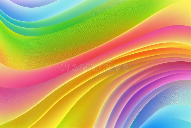 Rainbow Wavy Satin Background, High Details, Generative Ai Stock ...