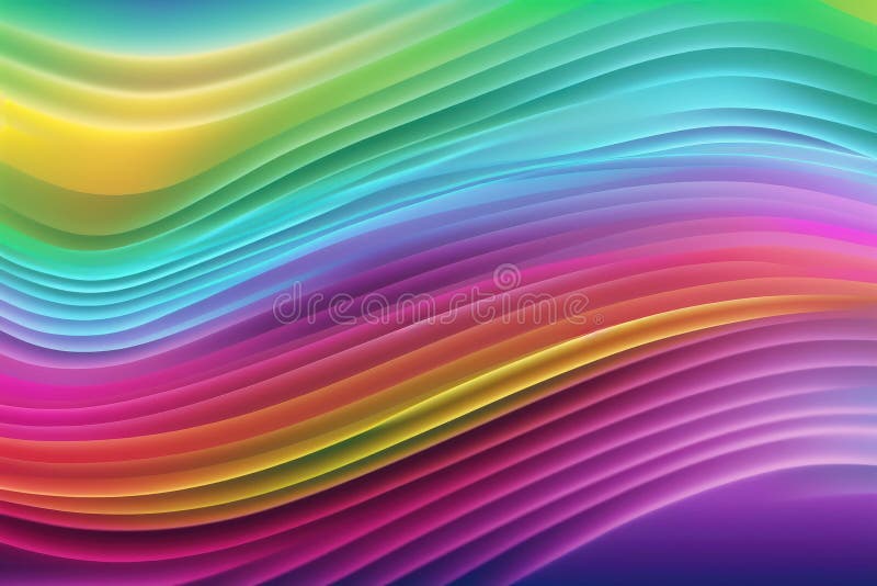 Rainbow Wavy Satin Background, High Details, Generative Ai Stock ...