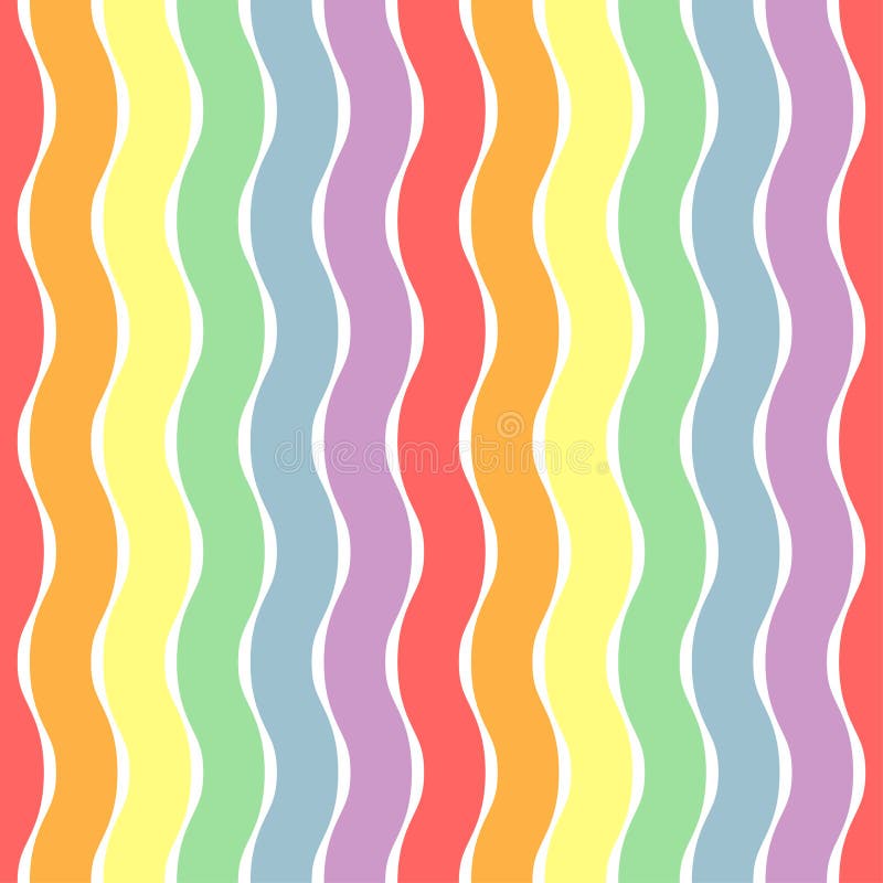 Rainbow Wavy Stripe Seamless Pattern Stock Vector - Illustration of ...