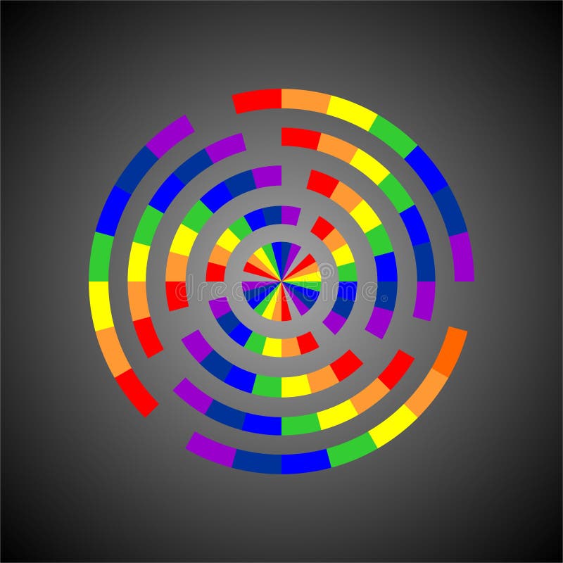 Rainbow on Wheel Vector Design Stock Vector - Illustration of wall ...