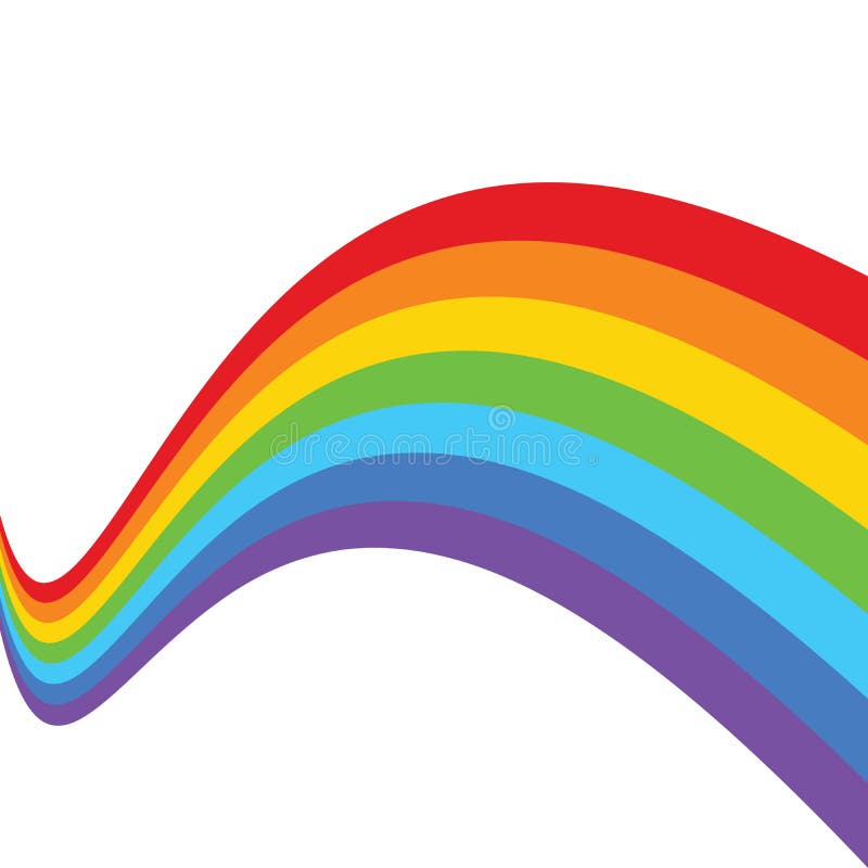 Rainbow on White Background Vector Illustration Different Style Stock ...