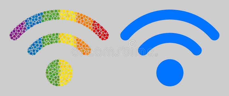 Rainbow Wi-fi Source Mosaic Icon of Round Dots Stock Vector ... Rainbow Wi-fi Source Mosaic Icon of Round Dots Stock Vector ...