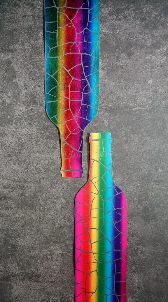 Rainbow wine bottles shape stock image. Image of still - 380079653