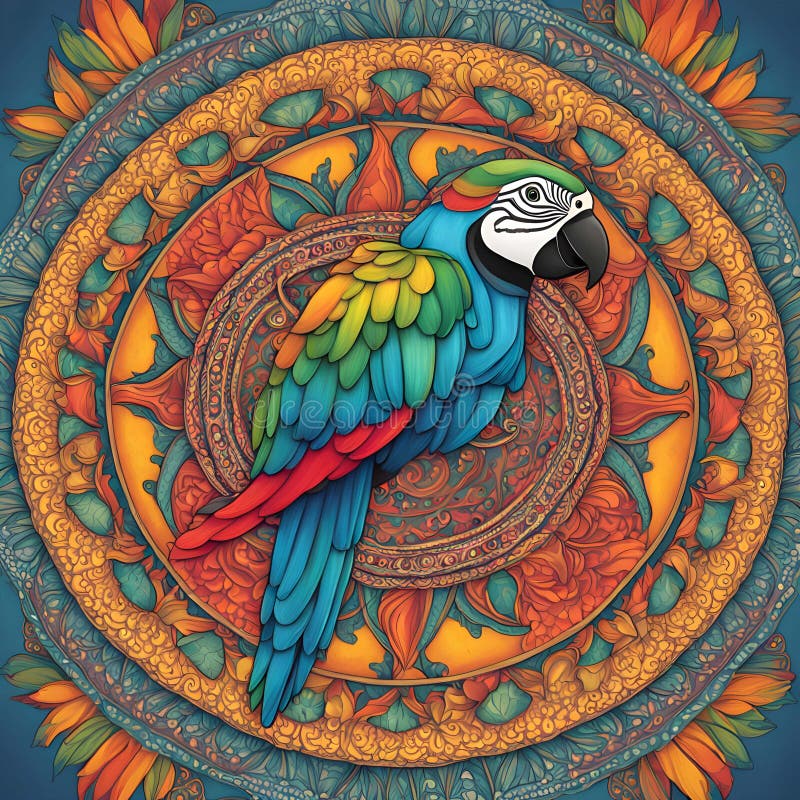 Mandala Parrot Stock Illustrations – 366 Mandala Parrot Stock ...