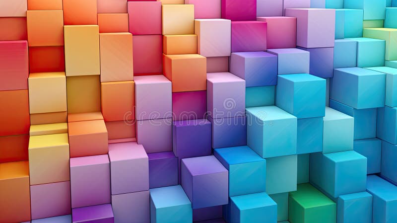 Rainbow Wooden Blocks Background Stock Illustration - Illustration of ...