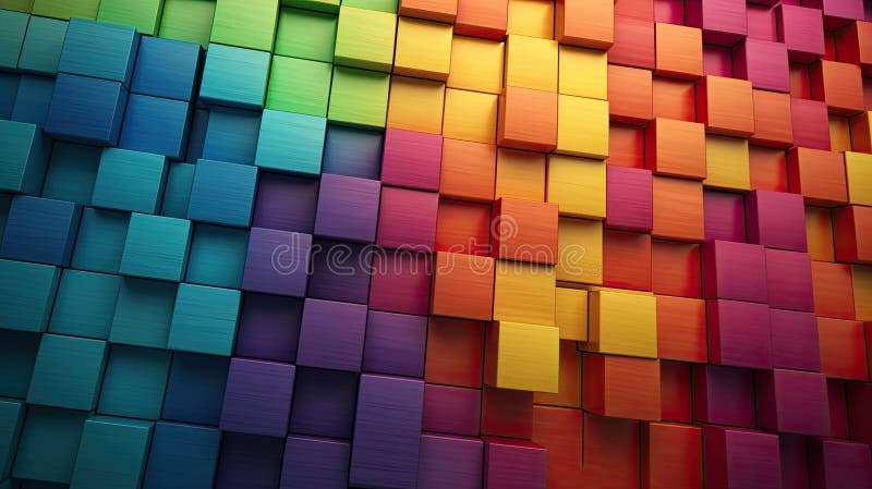 Rainbow Wooden Blocks Background Stock Illustration - Illustration of ...