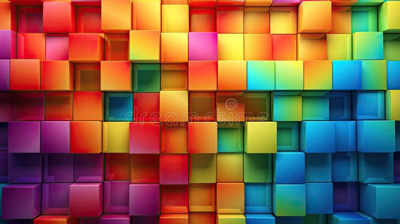 Rainbow Wooden Blocks Background Stock Image - Image of detail, design ...