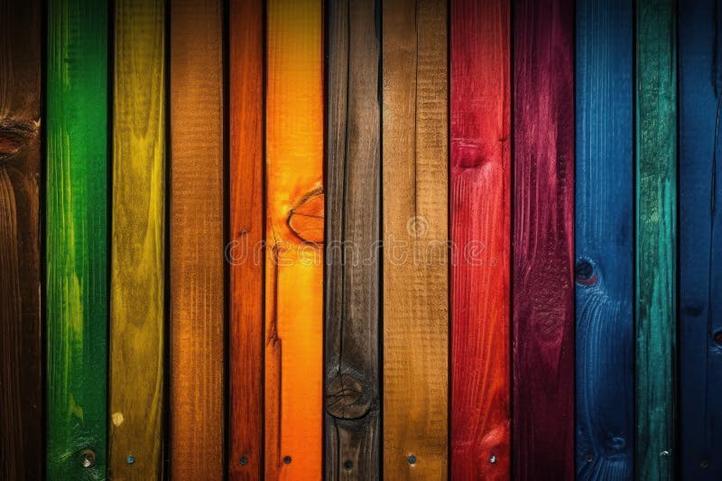 Rainbow Wooden Planks Background Stock Illustration - Illustration of ...