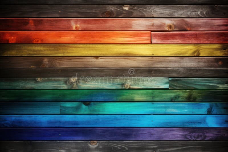 Rainbow Wooden Planks Background Stock Illustration - Illustration of ...