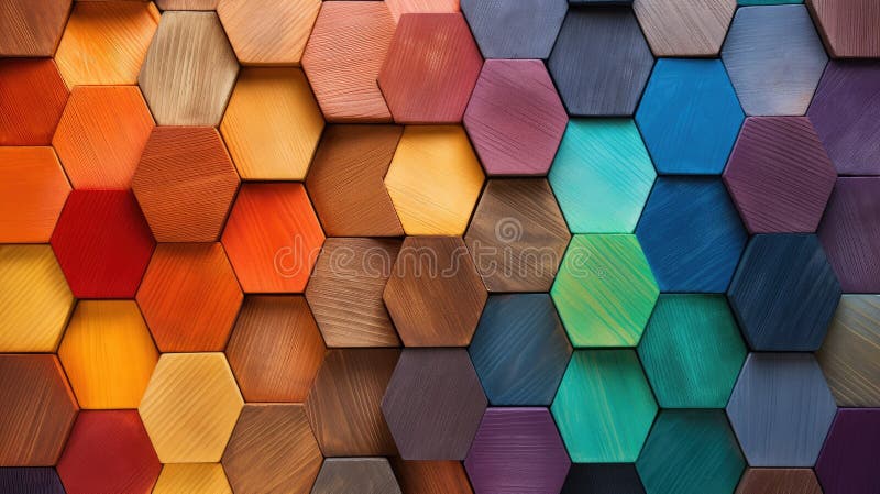 Rainbow Wooden Rhombusbackground Stock Photo - Image of natural ...