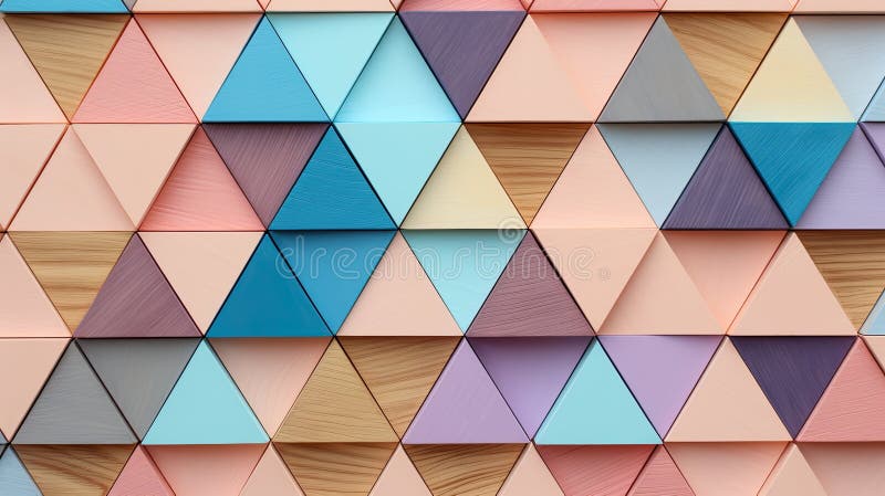 Rainbow Wooden Triangles Background Stock Illustration - Illustration ...