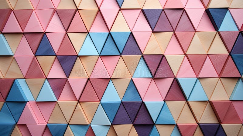 Rainbow Wooden Triangles Background Stock Image - Image of triangles ...