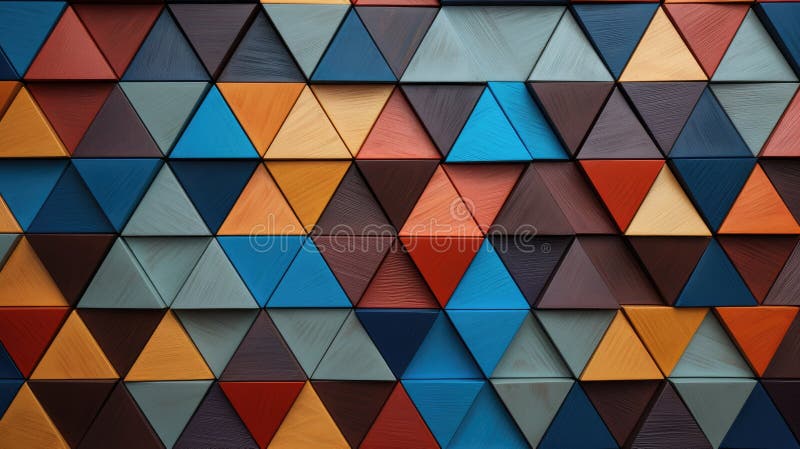 Rainbow Wooden Triangles Background Stock Image - Image of beige, blue ...