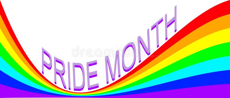 Rainbow with the Words Pride Month in the Center. Vector Illustration ...