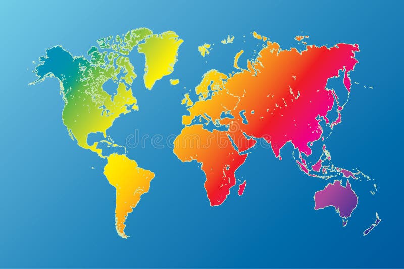 World Map. Vector Illustration with the Inscription of the Oceans and ...